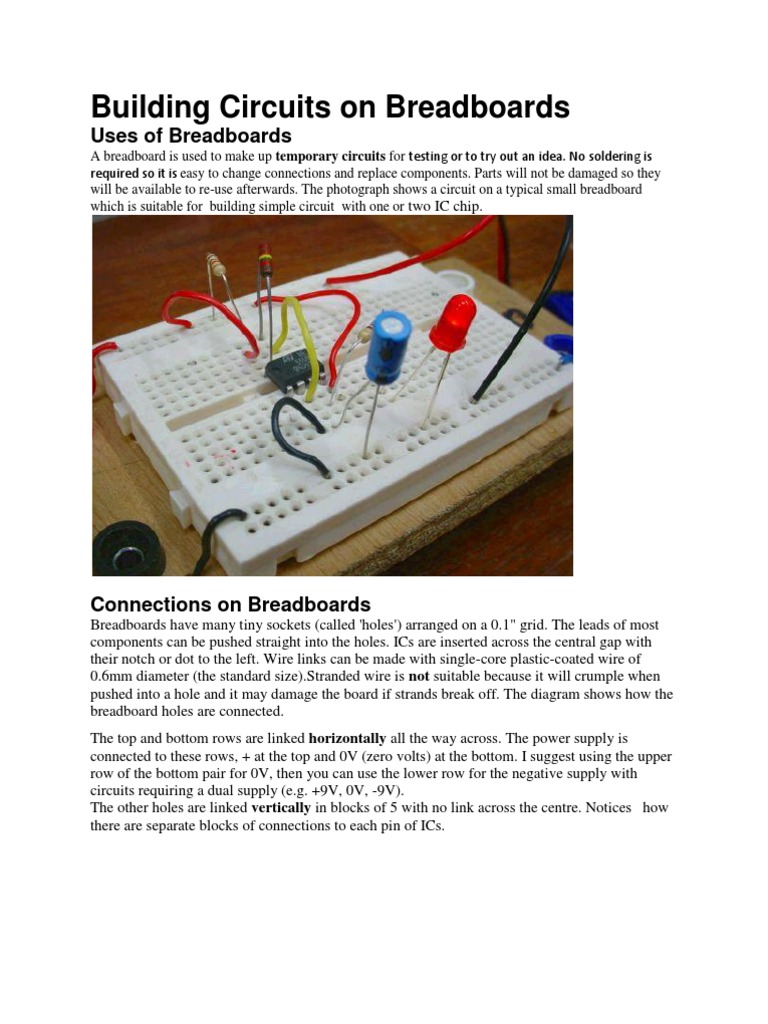 Building Circuits On Breadboards | PDF | Soldering | Solder