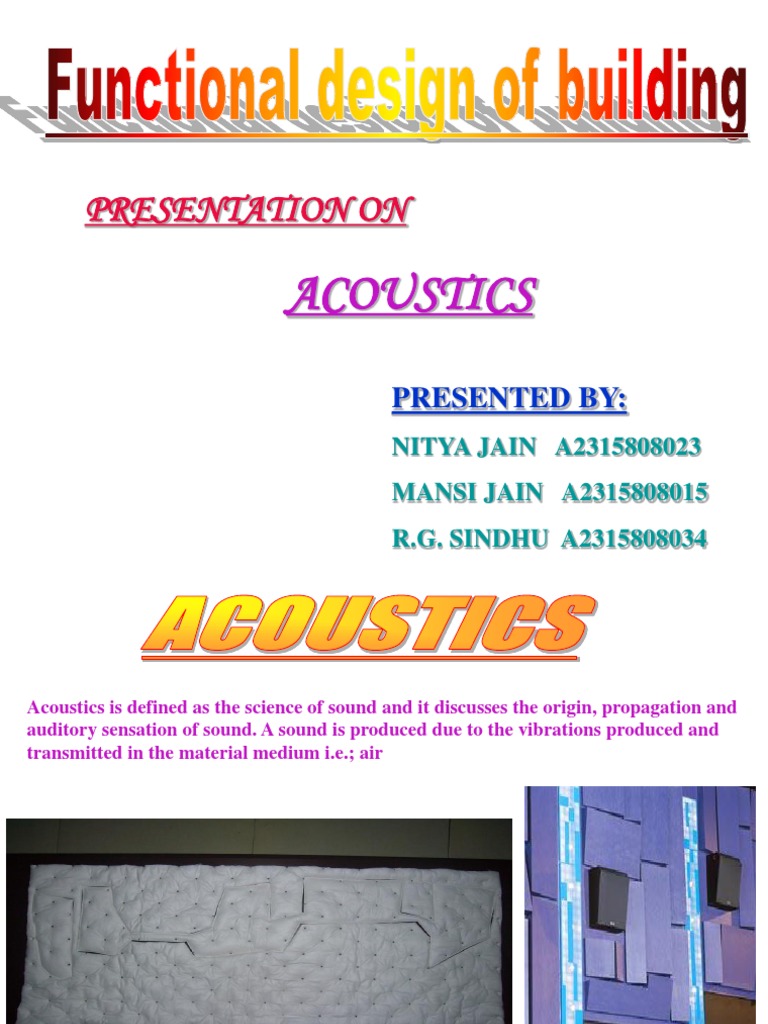 Acoustics Ppt Pdf Sound Wall