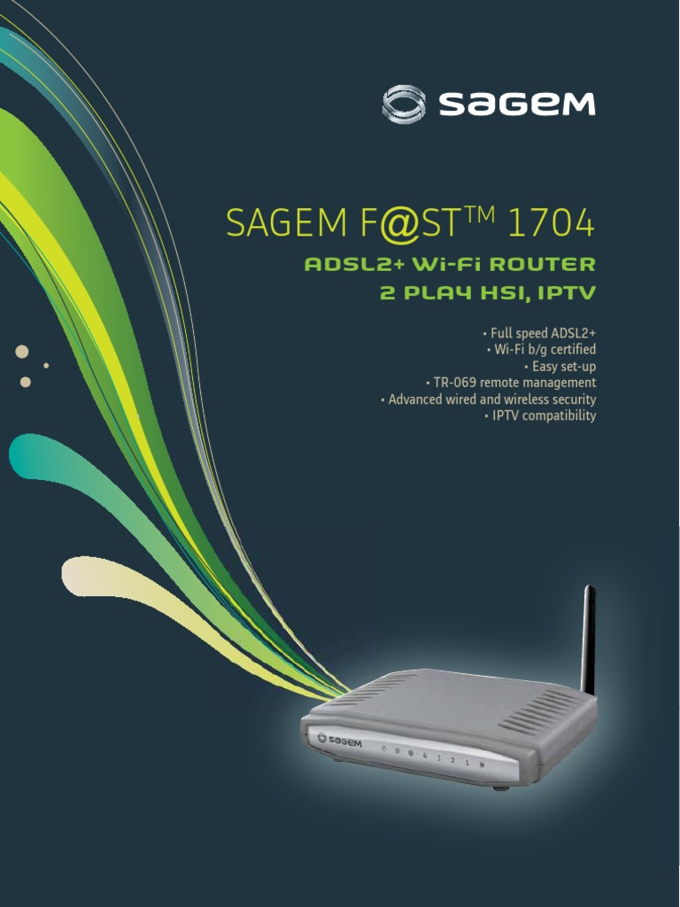 Sagemcom Fast 1704 ENG | PDF | Router (Computing) | Firewall (Computing)