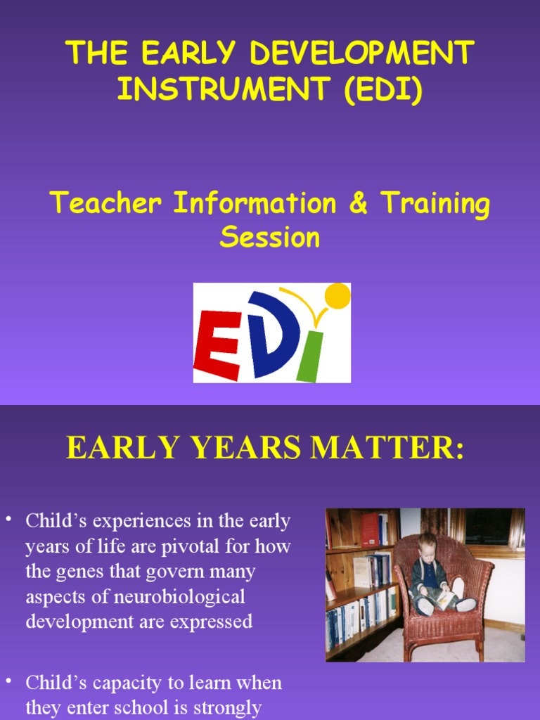 EDI Pres-Teacher Training General-Revised | PDF | Child Development ...