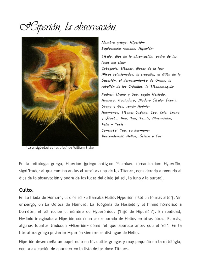 Hiperión | Mitología griega | Politeísmo