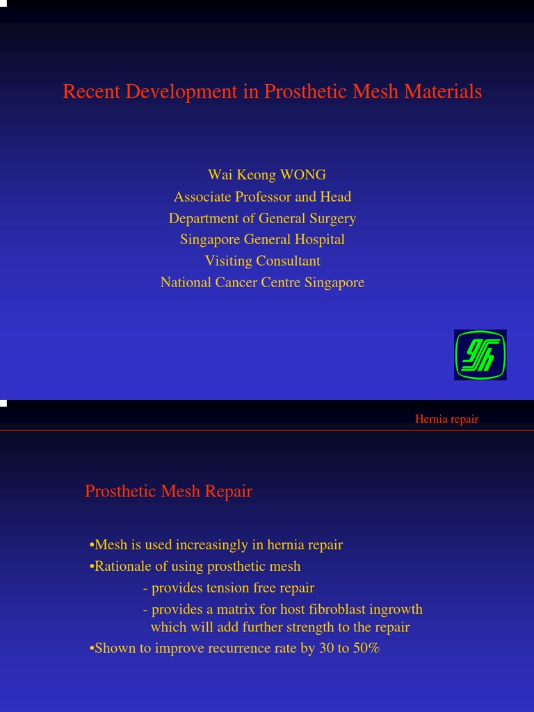 Recent Development in Prosthetic Mesh Materials | PDF | Porosity ...