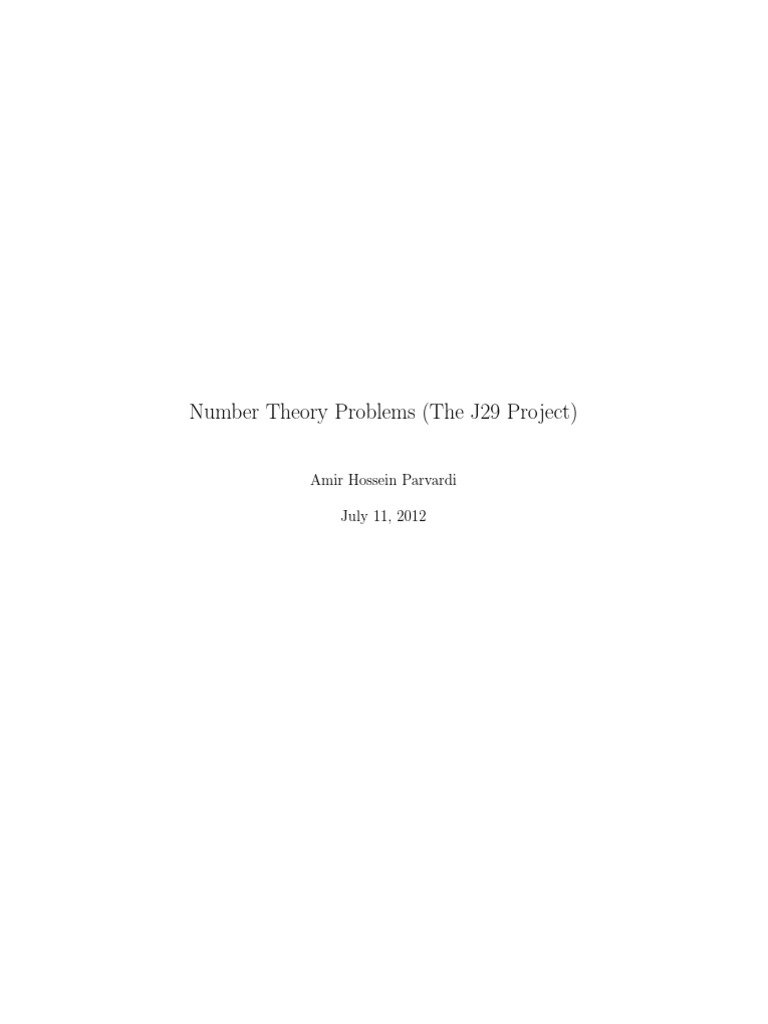 Number Theory Problems - Second Edition | PDF | Numbers | Discrete ...