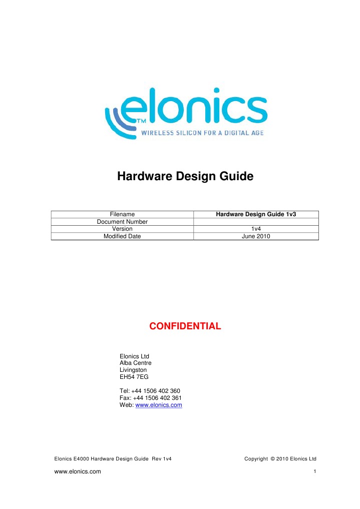 Elonics E4000 - Low Power CMOS Multi-Band Tunner - Hardware Design ...