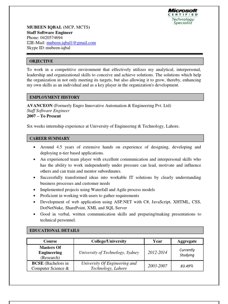 Resume Mubeen | Share Point | Microsoft