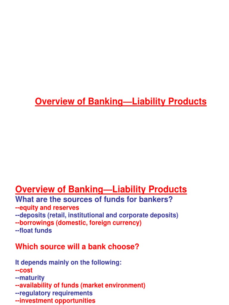 Overview of Banking-Liability Products | PDF | Letter Of Credit ...