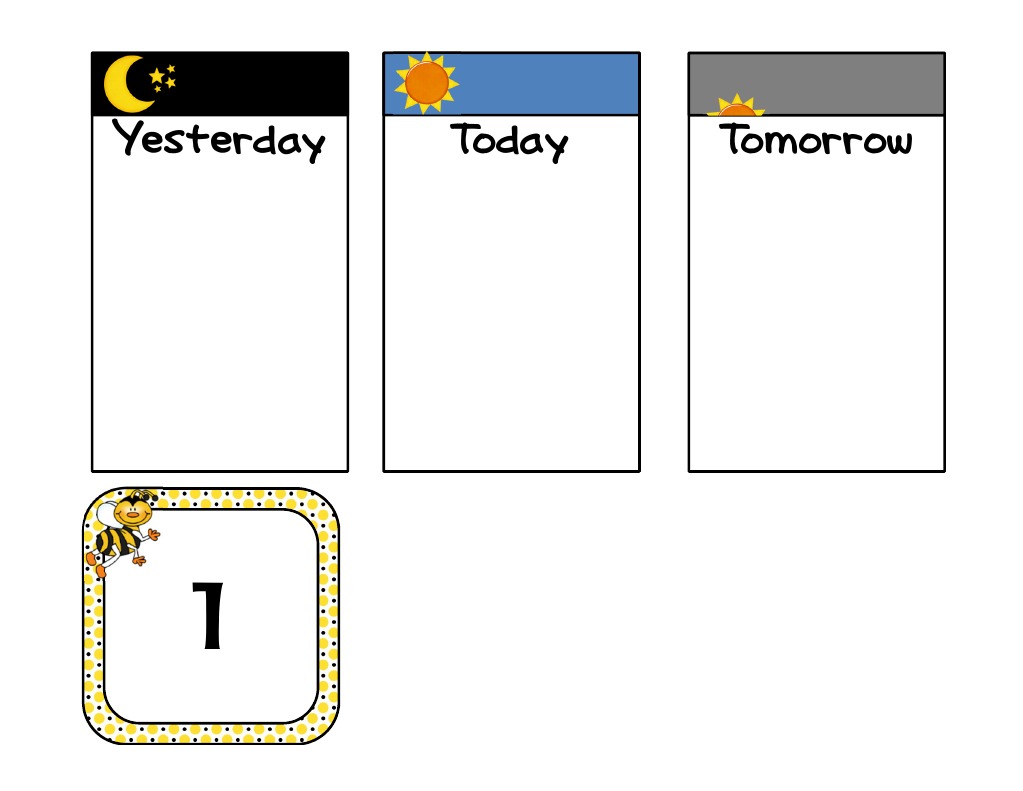 Yesterday Today Tomorrow Calendar | PDF