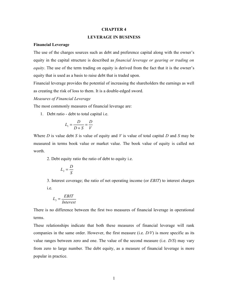 Leveraging Returns: An Analysis of the Effects of Financial Leverage on Earnings Per Share and ...