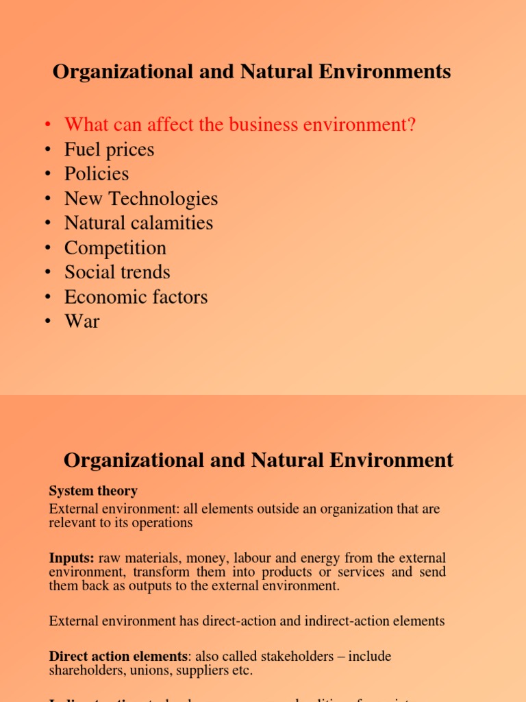 Organizational and Natural Environments | PDF | Stakeholder (Corporate ...