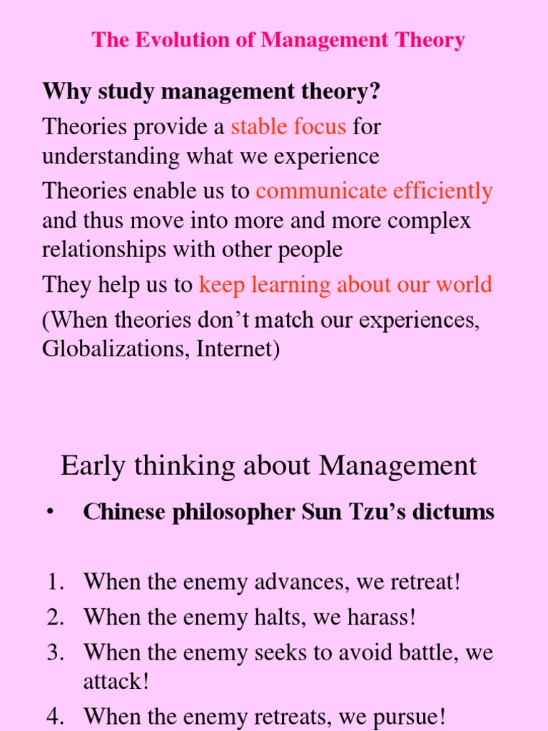 CH 2 - The Evolution of Management Theory | PDF | Systems Thinking ...