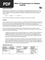 Enzyme Activity Lab: Catalase Effects | PDF | Catalase | Enzyme