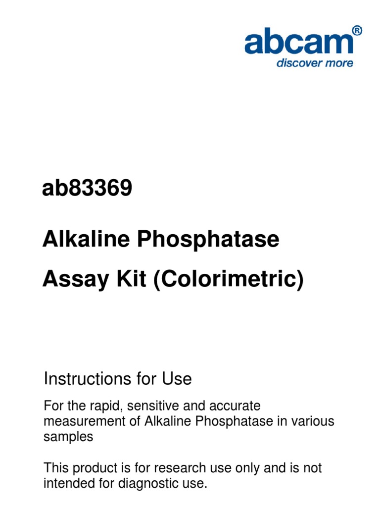Ab83369 Alkaline Phosphatase Assay Kit Colorimetric (Website) | PDF ...