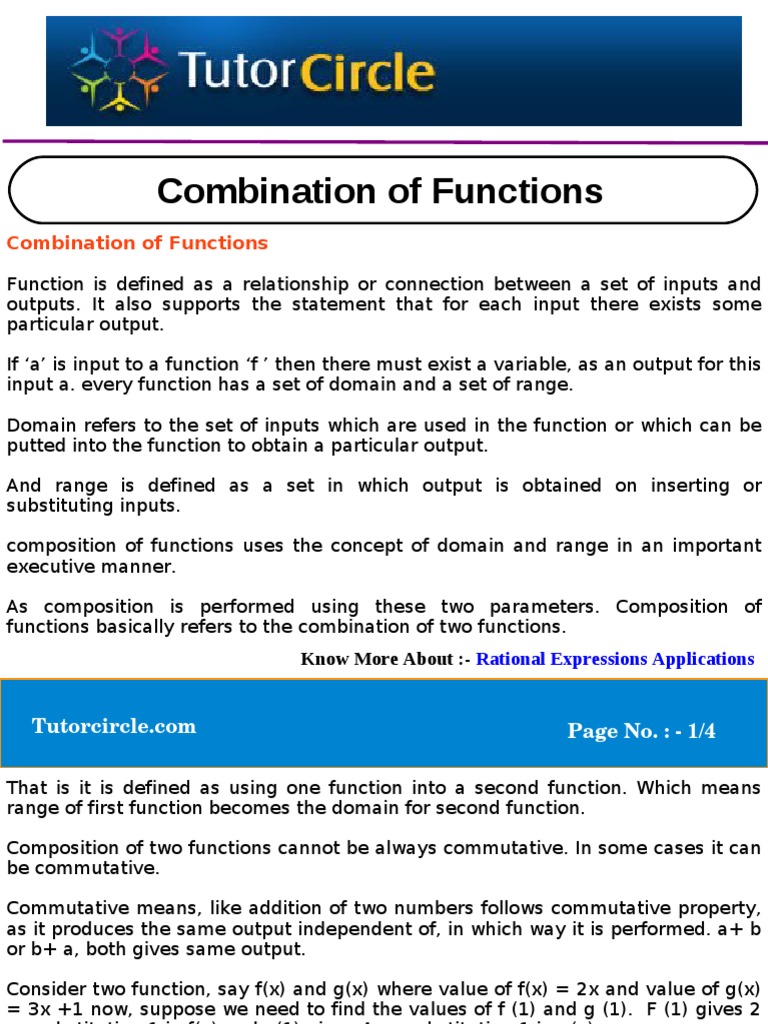 Combination of Functions | Download Free PDF | Function (Mathematics ...
