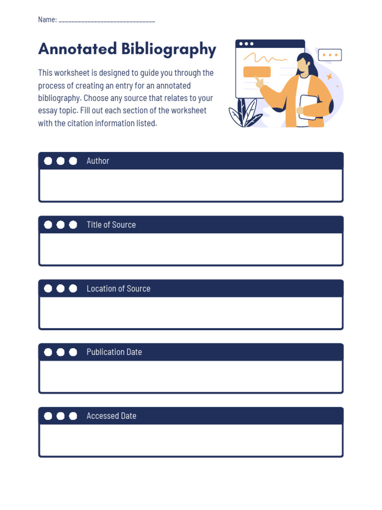 Annotated Bibliography Worksheet | PDF