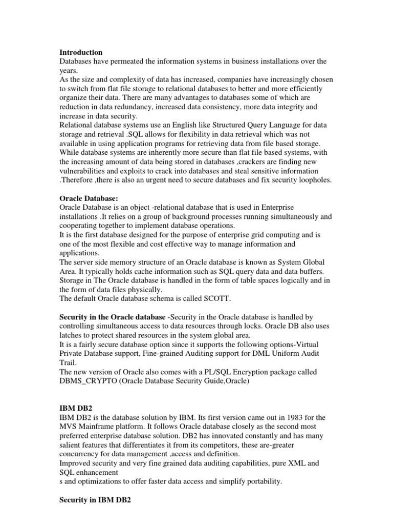 Database Memo | PDF | Oracle Database | Ibm Db2 Database Memo | PDF | Oracle Database | Ibm Db2