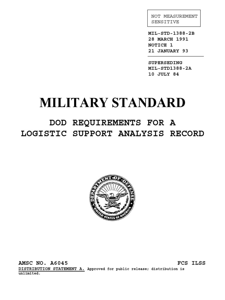 MIL-STD-1388-2B | Reliability Engineering | Specification (Technical ...