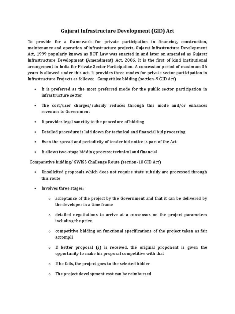 Gujarat Infrastructure Development | PDF | Public–Private Partnership ...