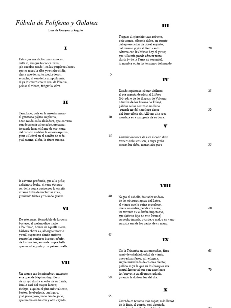 Fábula de Polifemo y Galatea | PDF | Cupido