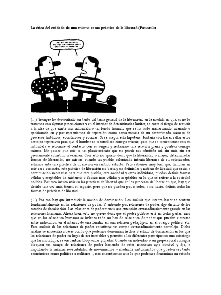 Ética del Cuidado de Sí en Foucault | PDF | Libertad | Conocimiento