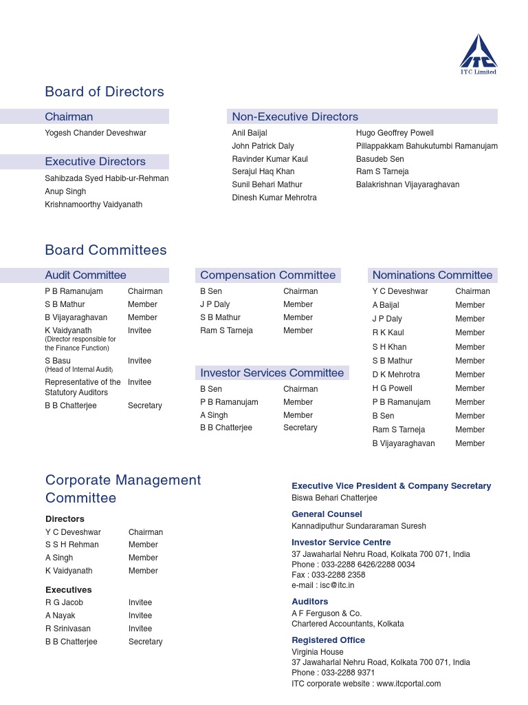 ITC Annual Report 2007 2008 | PDF | Board Of Directors | Corporate ...