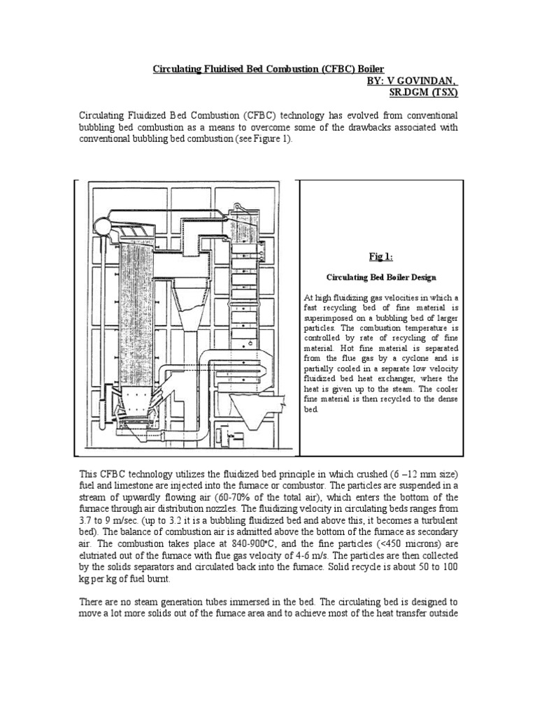Circulating Fluidised Bed Combustion 1 | PDF | Fluidization | Boiler