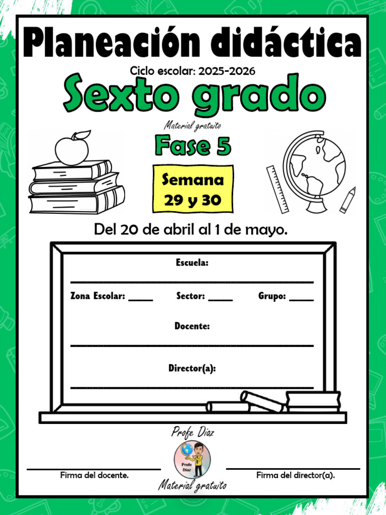 6° Sem29 y 30 Planeación didáctica - Profe Diaz | PDF | Inclusión ...