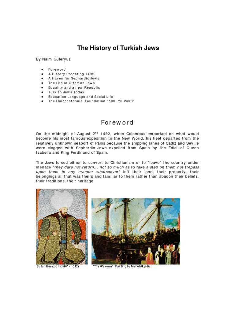 The History of Turkish Jews - Naim Guleryuz | PDF | Jews | Sephardi Jews