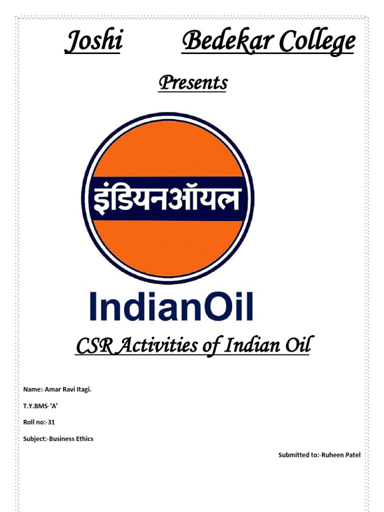 Indian Oil Corporation CSR Activities | PDF | Liquefied Petroleum Gas ...
