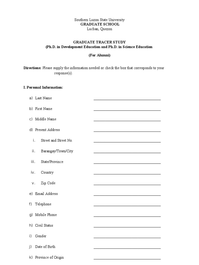 Graduate Tracer Study+Dev. Ed & SciEd | PDF | Postgraduate Education ...