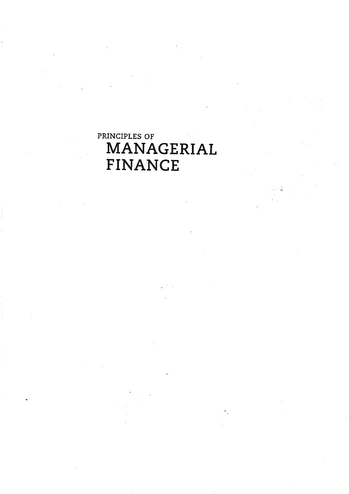 Principles of Managerial Finance | PDF