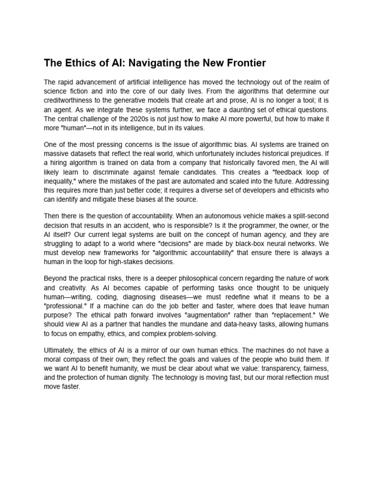 The Ethics of AI_ Navigating the New Frontier | PDF | Artificial ...