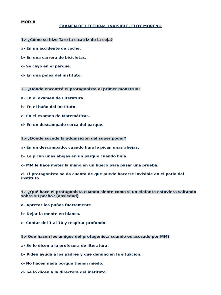 Examen Invisible | PDF