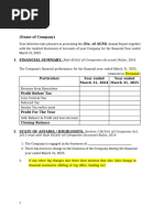 Directors Report Template for Companies | PDF