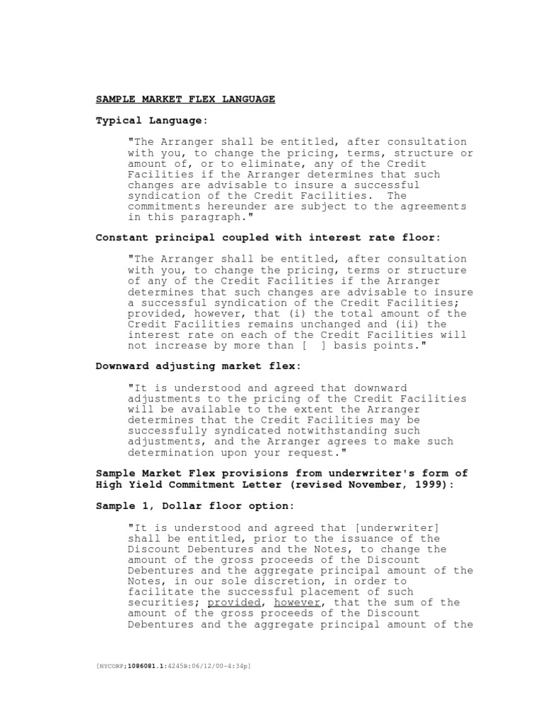 Sample Market Flex Language | PDF