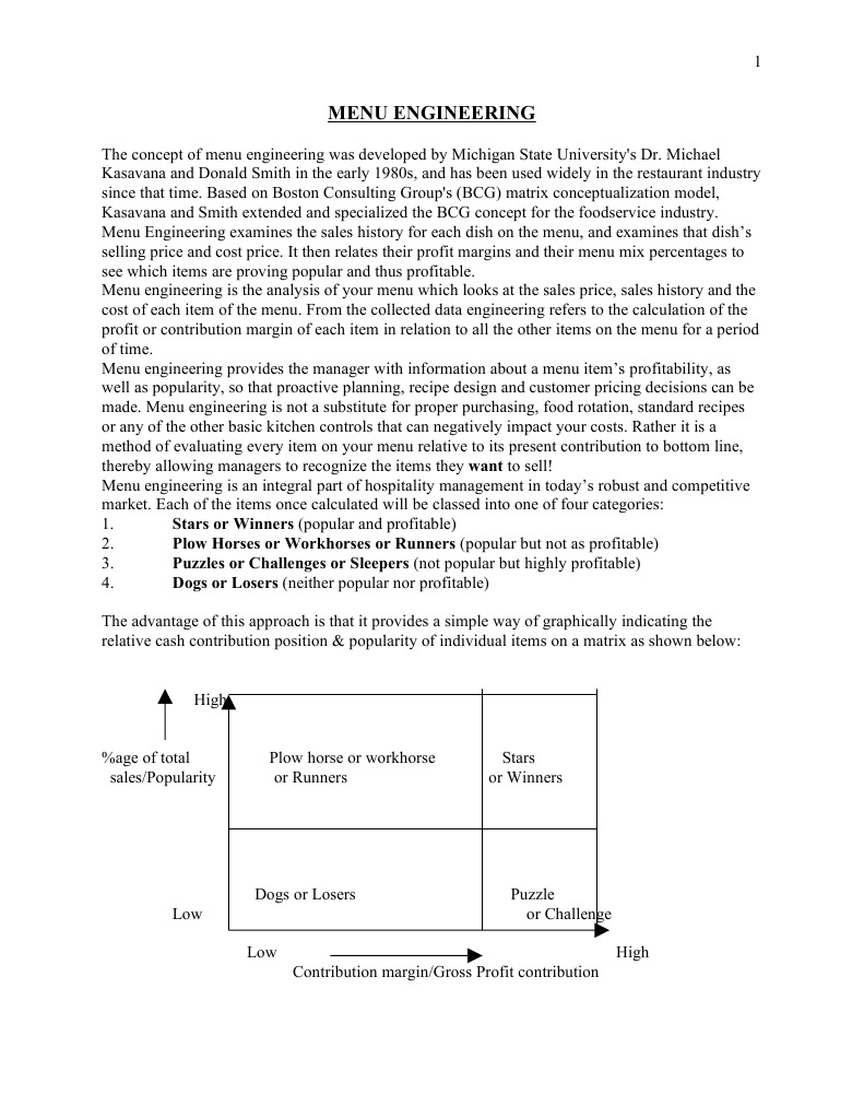f2cdfMODULE Menu Engineering | Download Free PDF | Menu | Profit ...