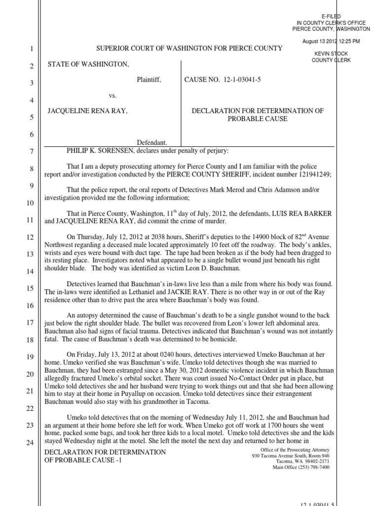 Jacqueline Rena Ray Charges | PDF | Detective | Crime & Violence