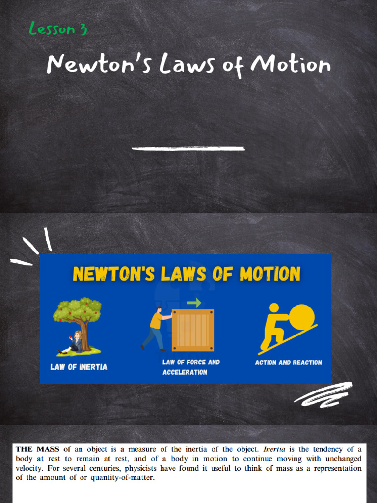 Lesson 3 - Newtons Laws of Motion | PDF