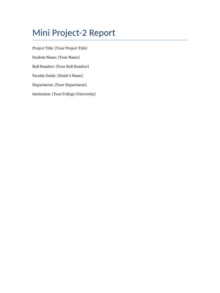 Mini Project-2 Report Template | PDF