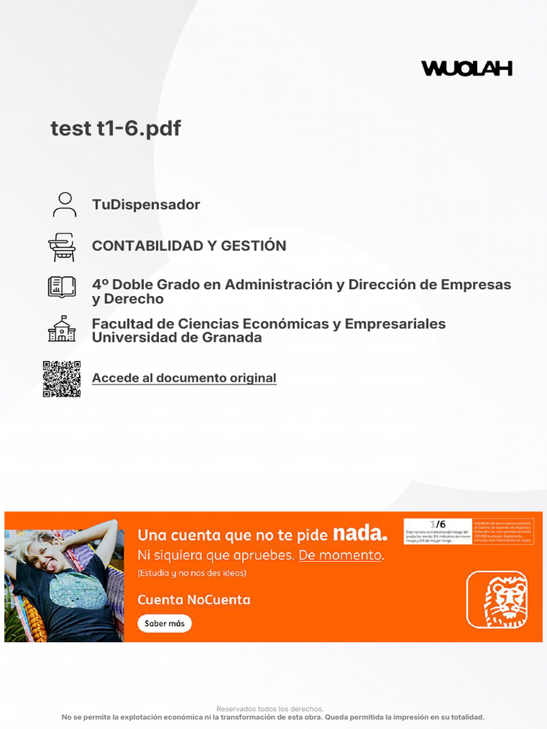 Wuolah Free Test t1 6 | PDF | Business | Contabilidad