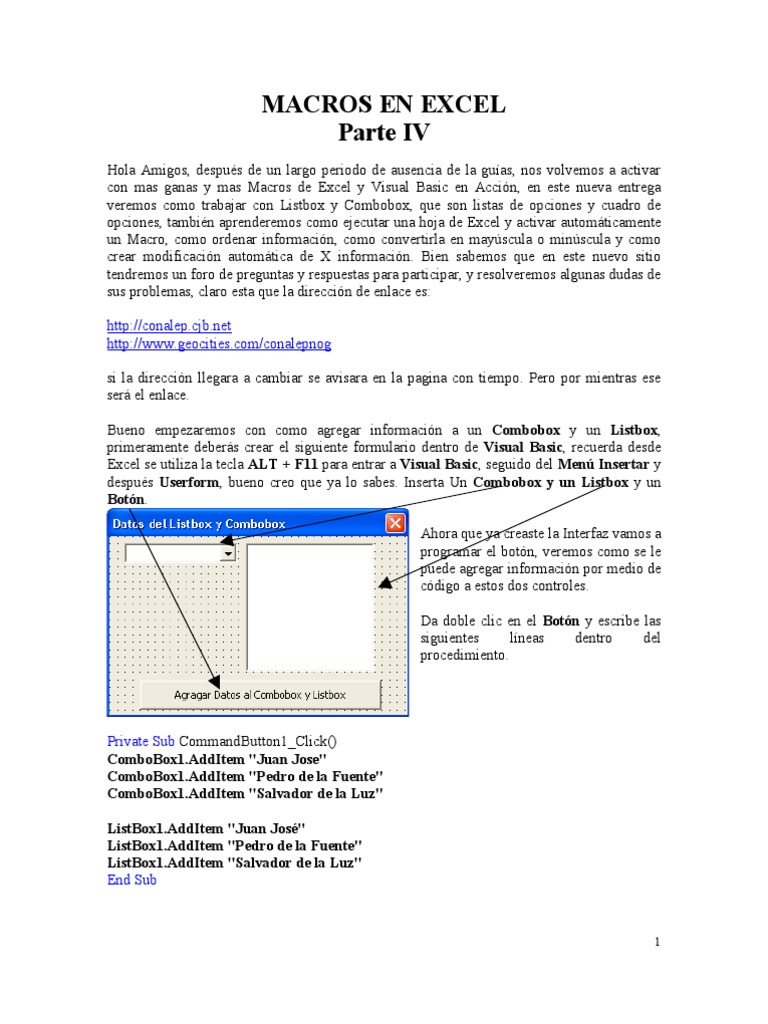 Guia Macros de Excel IV | PDF | Macro (informática) | Microsoft Excel