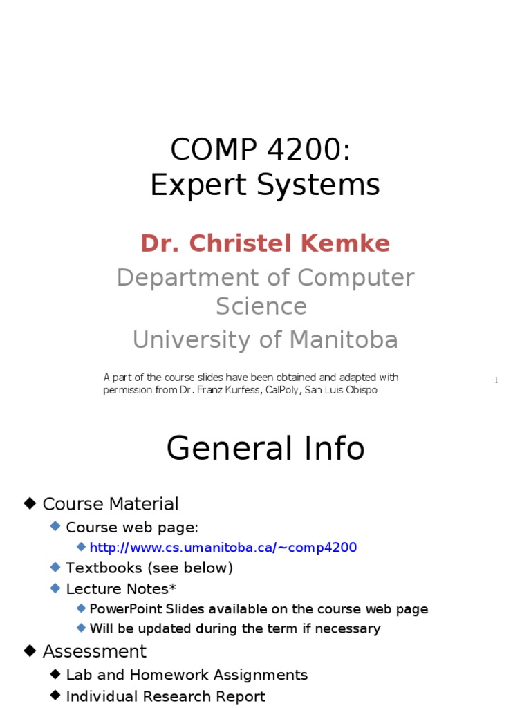 1 Introduction To Expert System | PDF | Knowledge Representation And ...