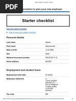 HMRC Starter Checklist Instructions | PDF