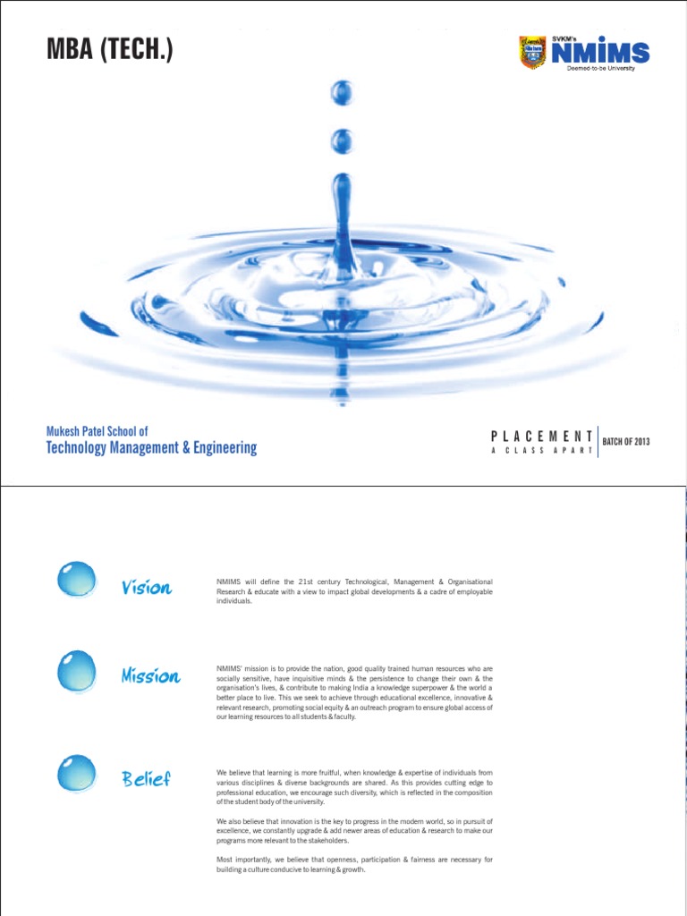 MBA (Tech) 2013 Placement Brochure | PDF | Engineering | System