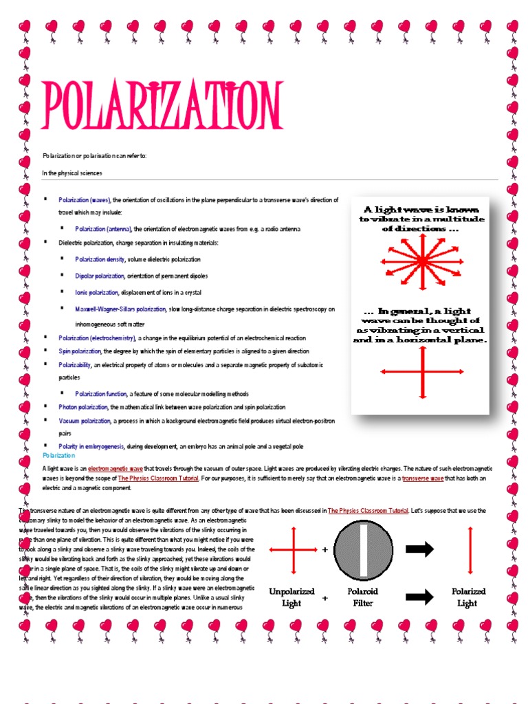 Polarization | PDF | Polarization (Waves) | Dielectric