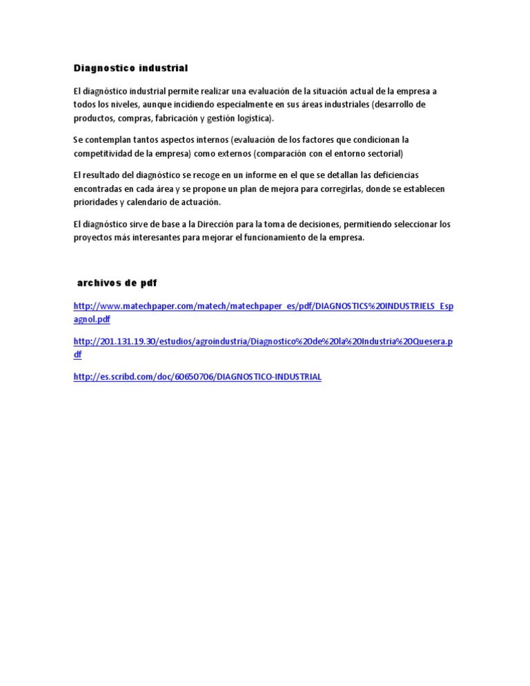 Diagnostico Industrial Pdf