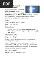Burning Magnesium Ribbon Experiment | PDF