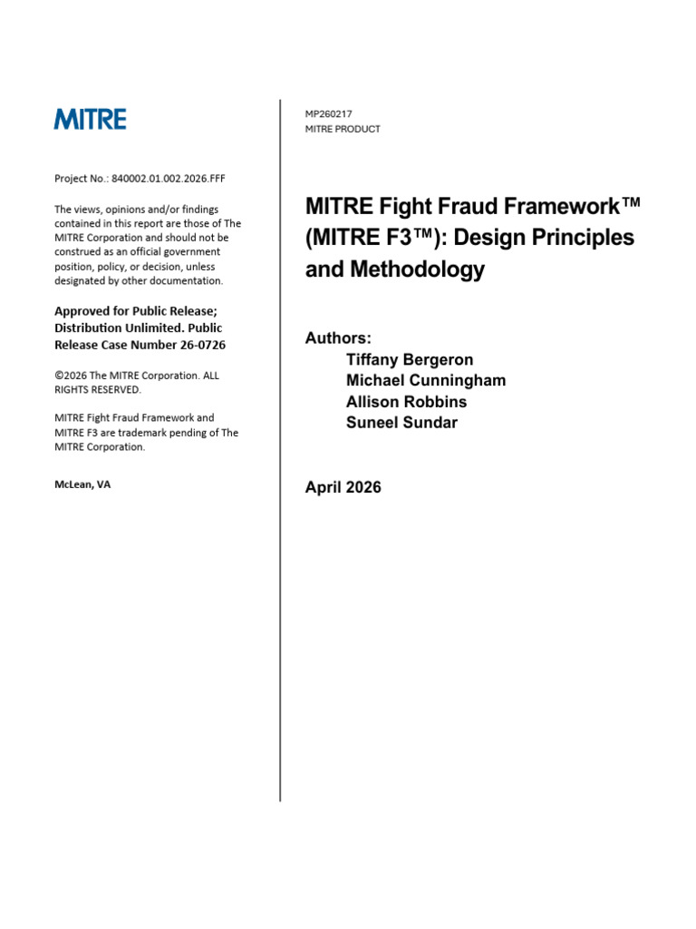 MITRE F3 Design Principles and Methodology | PDF | Computer Security ...