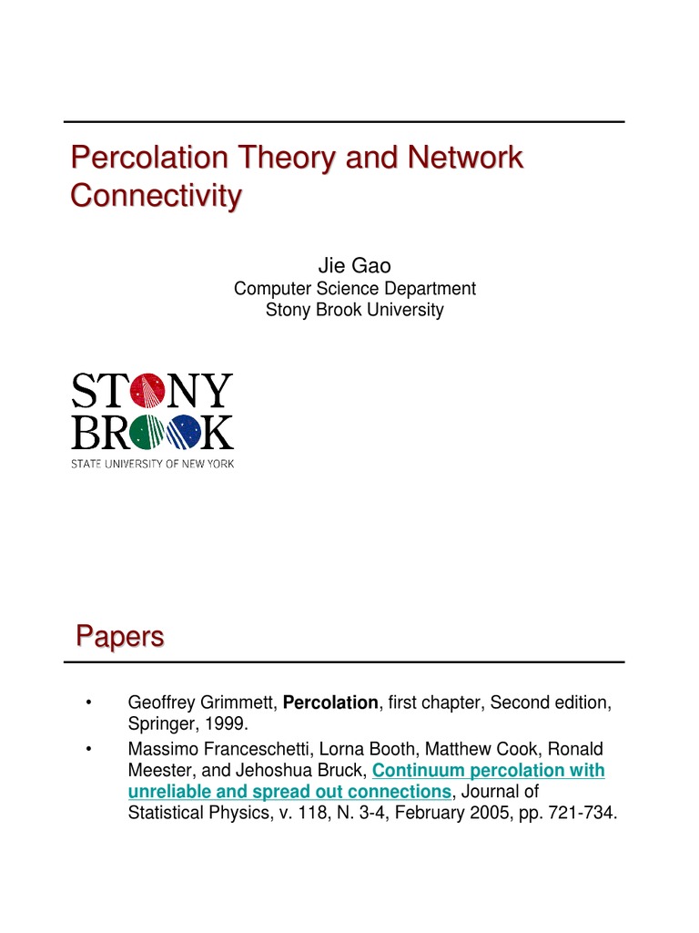 Percolation Theory and Network C Onnectivity | PDF | Discrete ...