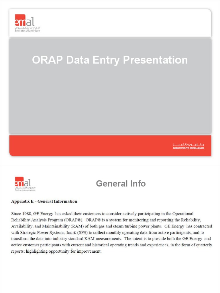 ORAP Reliability Data Entry Guide | PDF | Reliability Engineering ...