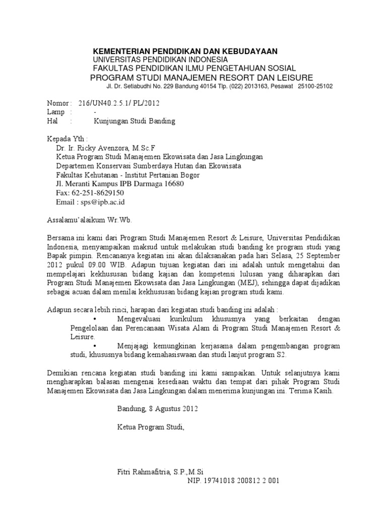 Surat Kerjasama Prodi Dengan Ugm Dan Ipb | PDF